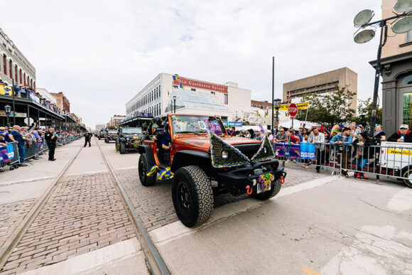 Jeeps in Mardi Gras Jeep Parade - Mardi Gras! Galveston